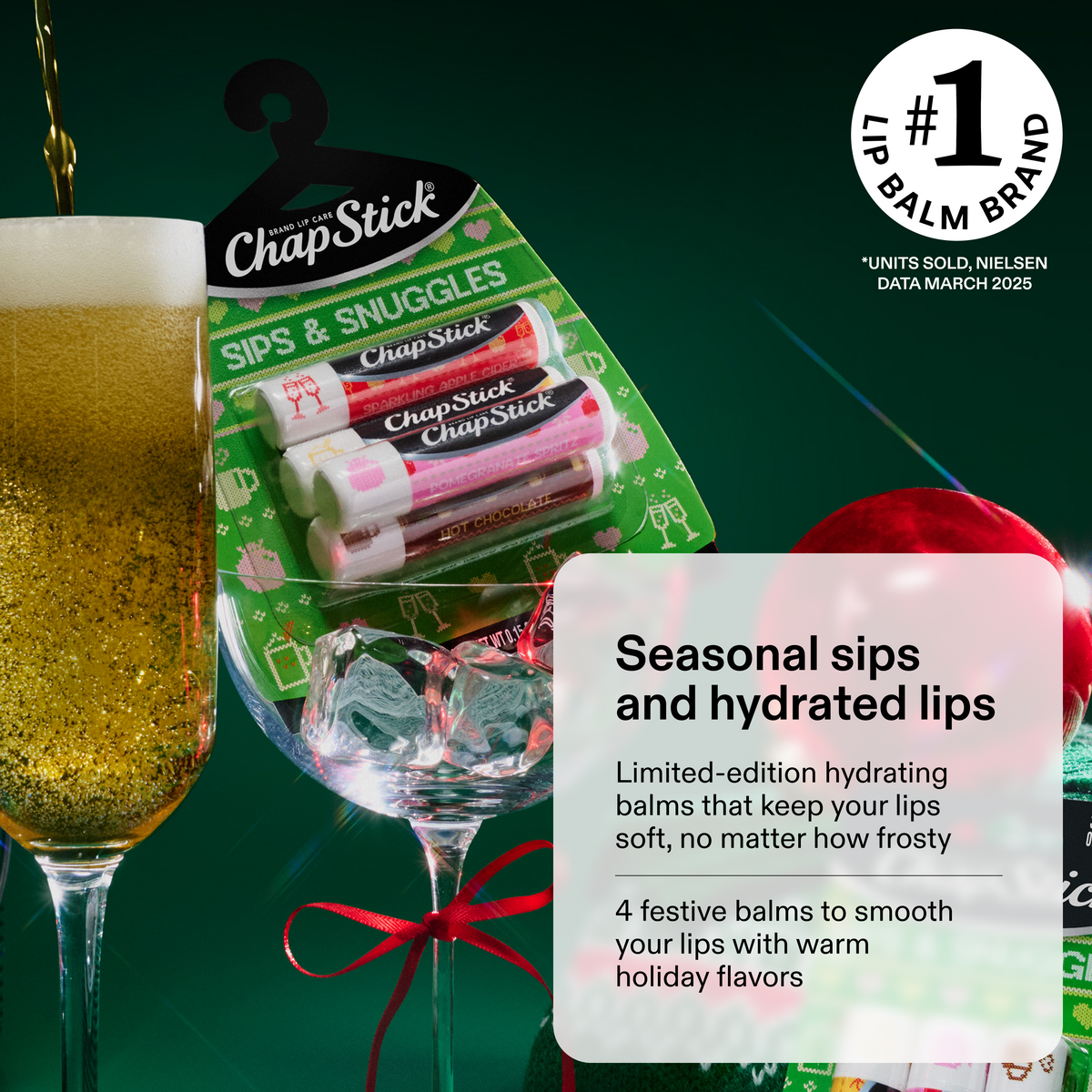 ChapStick Sips & Snuggles Lip Balm Holiday Gift Set, 4 Pack Variety ...